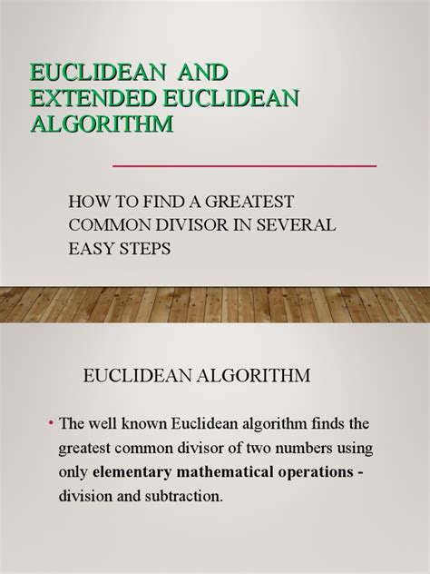 Euclidean And Extended Euclidean Algorithm Pdf Discrete Mathematics