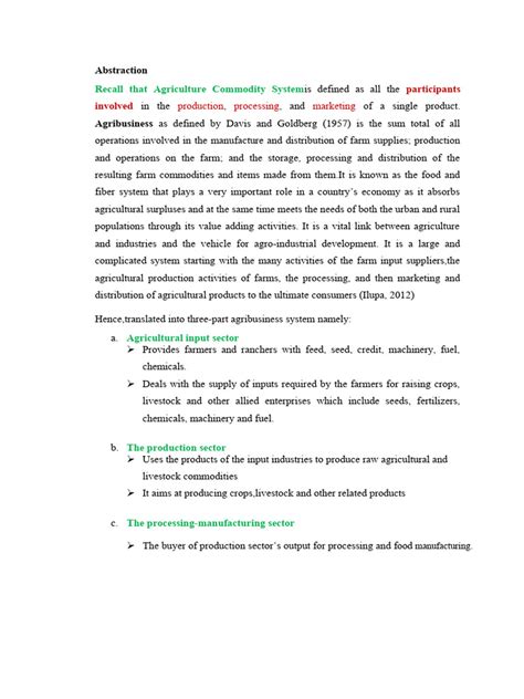Module 1 Lesson 2 Agricultural Commodity System Etrp 223 Lecture Notes Ii 2020 Pdf