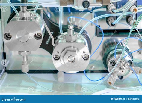 Binary Pump In HPLC System High Performance Liquid Chromatography At Analytical Chemistry