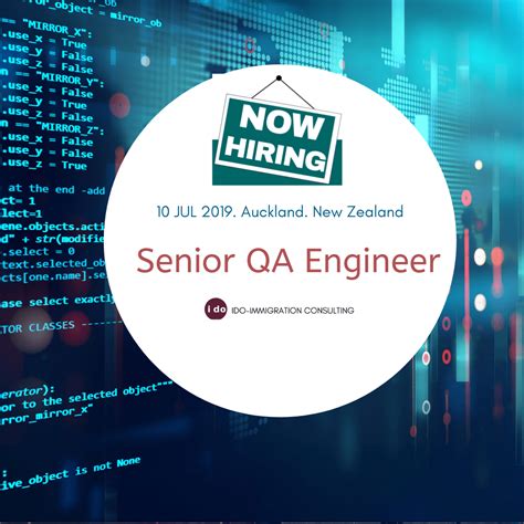 招聘：紐西蘭 Senior Qa Engineer Ido Immigration Consulting