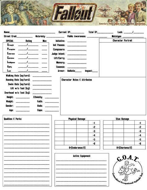 fallout 4 character sheet