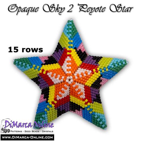 Tutorial 15 Rows 3d Peyote Star Beading Pattern Opaque Sky 2 With
