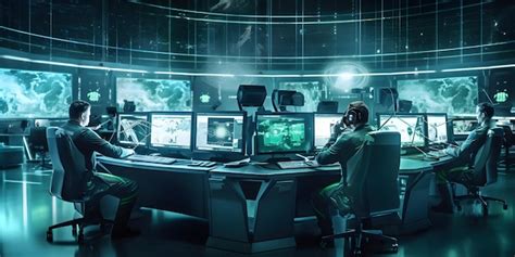 Premium Ai Image A Team Of Cybersecurity Experts In A Control Room