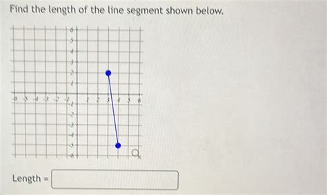 Solved Find The Length Of The Line Segment Shown Below Engt H Coordinate Geometry