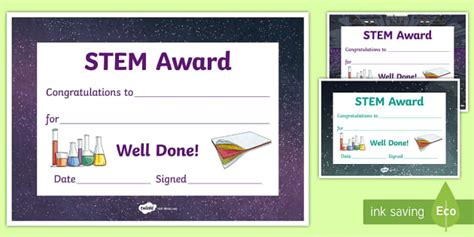 Stem Award Certificate Teacher Made Twinkl