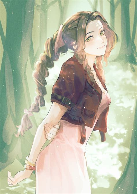 Aerith Gainsborough Final Fantasy And 2 More Drawn By Gramm 3 Danbooru