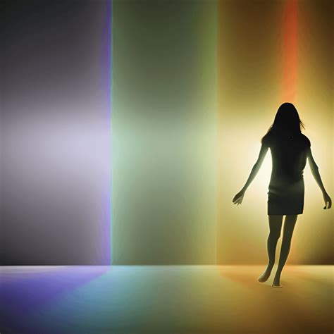 A Woman Made Of Light Walks Through Light Diffused Into · Creative Fabrica