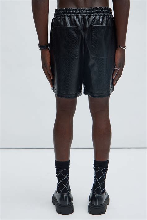 Sawyer Faux Python Shorts Black Fashion Nova