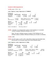 Simple Linear Regression Homework With Answers Answers To HW Assignment 2 11 19d Y Hat 2