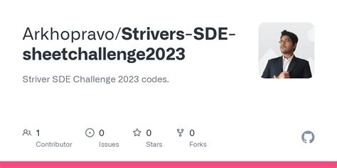 GitHub Arkhopravo Strivers SDE Sheetchallenge2023 Striver SDE