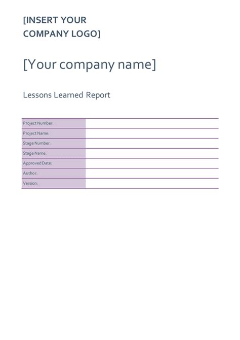 lessons learned report in word and pdf formats