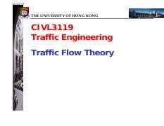 Handout D Traffic Flow Theory Pdf CIVL3119 THE UNIVERSITY OF HONG KONG CIVL3119 Traffic