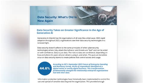 Idc Data Security Whats Old Is New Again White Paper
