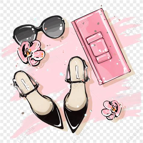 선글라스 하이힐 패션 일러스트 단일 꽃 손으로 그린 그림저장사물 Png 일러스트 무료 다운로드 Lovepik