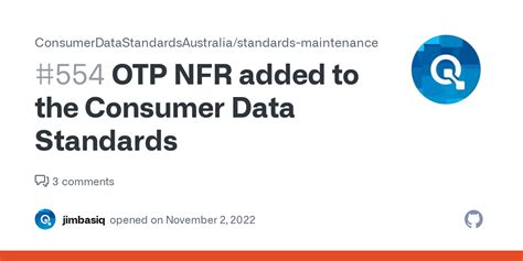 Otp Nfr Added To The Consumer Data Standards · Issue 554 · Consumerdatastandardsaustralia