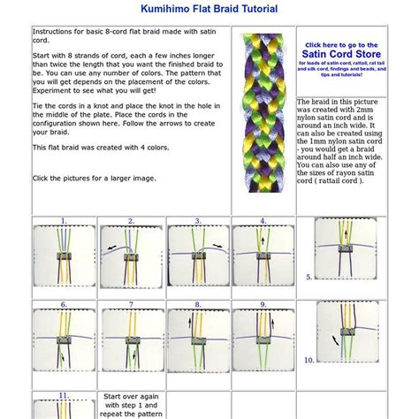 Kumihimo Flat Braid Tutorial Patterns Pearltrees