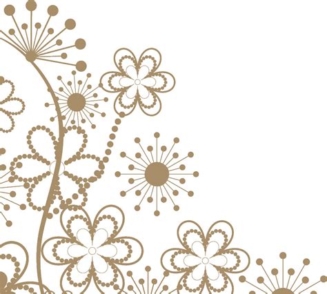 白黒・モノクロの花のイラスト・フリー素材／ライン線・コーナー用no881『花のイメージ』