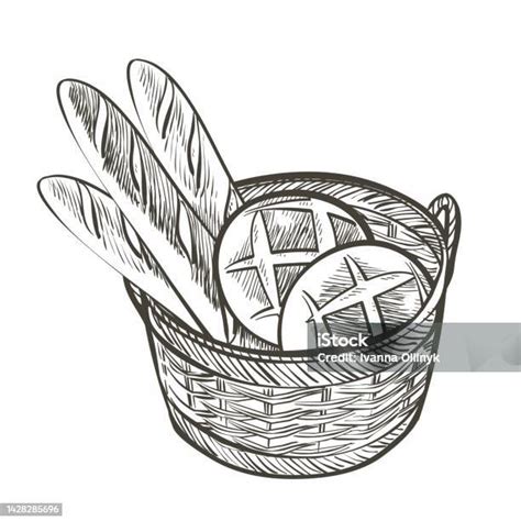 빵 한 덩어리 호밀 소박한 빵 또는 통곡물 구운 빵 로고 아이콘 벡터 스케치 사실적인 라인 빈티지 일러스트 레이 션 0명에 대한 스톡 벡터 아트 및 기타 이미지 Istock