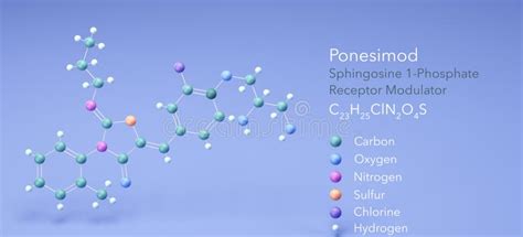 Ponesimod Molecule Molecular Structures Immune Modulator 3d Model