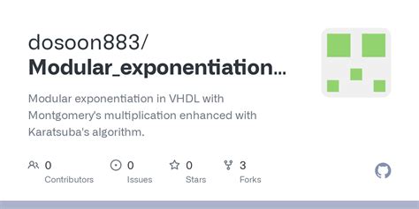 Github Dosoon883 Modular Exponentiation In Vhdl Modular Exponentiation In Vhdl With