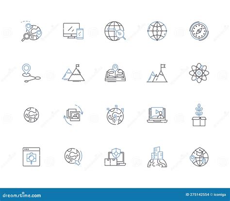 Maps And Locations Outline Icons Collection Maps Locations Geography Navigation Survey