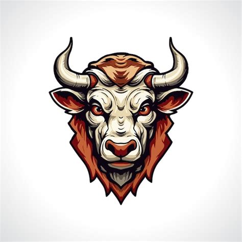 황소 마스코트 로고 디자인 황소 벡터 일러스트 레이 션 프리미엄 벡터