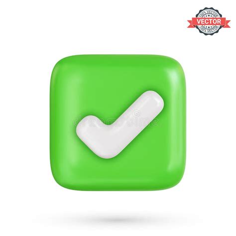 Botón De Marca De Verificación Verde Aislado En Fondo Blanco