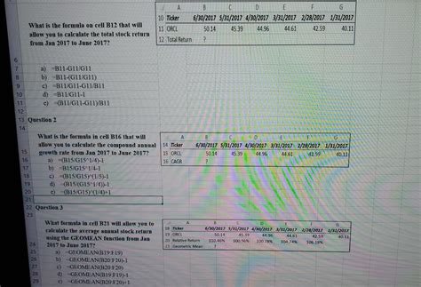 Solved What Is The Formula On Cell B12 That Will Allow You