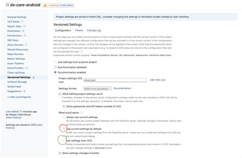 Devops How To Enable Use Settings From Vcs Option For Versioned Settings In Team City