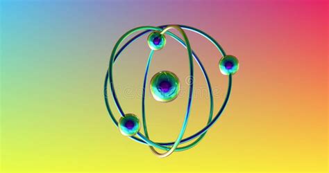 Animation Of Atom Model Spinning Over Gradient Vibrant Background Stock Video Video Of Global