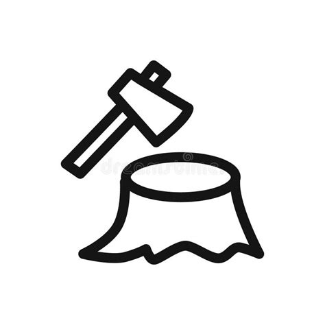 Deforestation Icon Linear Vector Graphics Sign Stock Vector Illustration Of Isolated Thin