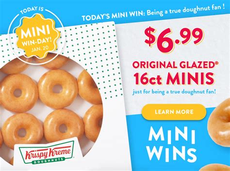 January 20 Only Get A 16 Piece Box Of Original Glazed Minis For Only