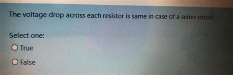Solved The Voltage Drop Across Each Resistor Is Same In Case