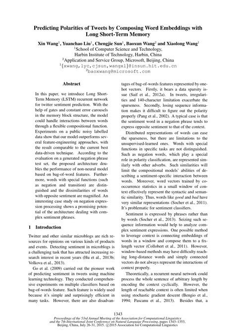 Pdf Predicting Polarities Of Tweets By Composing Word Embeddings With Long Short Term Memory