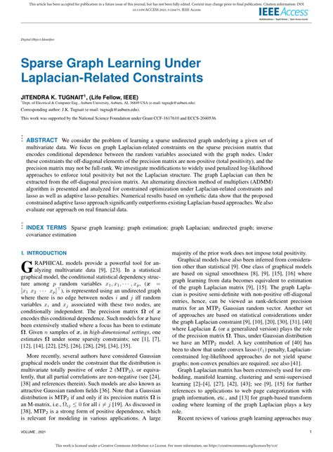Pdf Sparse Graph Learning Under Laplacian Related Constraints