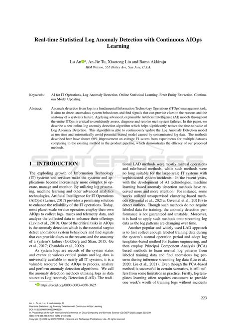 Pdf Real Time Statistical Log Anomaly Detection With Continuous Aiops