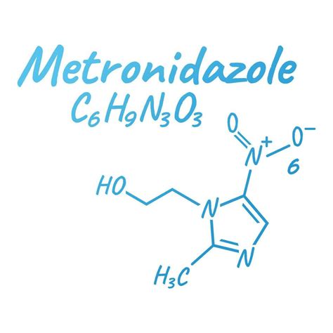 Metronidazole Antibiotic Chemical Formula And Composition Concept Structural Medical Drug