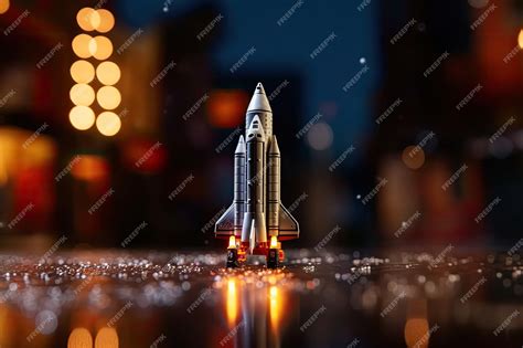 Premium Photo Miniture Spaceship Bokeh Background Generative Ai