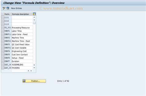 OP56 SAP Tcode Define Formula