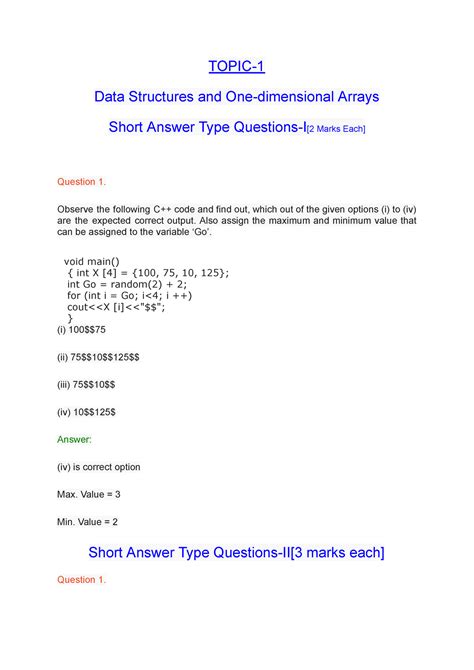 Chapter 8 Data Structures And Onedimensional Topic Data Structures