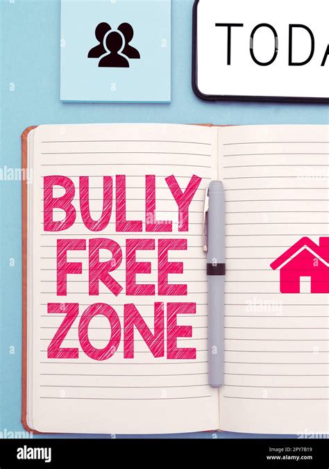 sign displaying bully free zone conceptual photo be respectful to