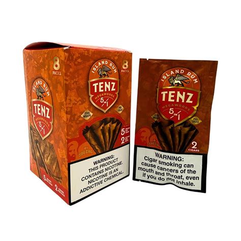 Zig Zag Natural Leaf Tenz Cigars Island Rum 5wraps 8pk Nimbus Imports