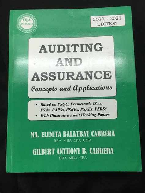 Auditing And Assurance Concepts And Application By Elenita Cabrera Hobbies And Toys Books
