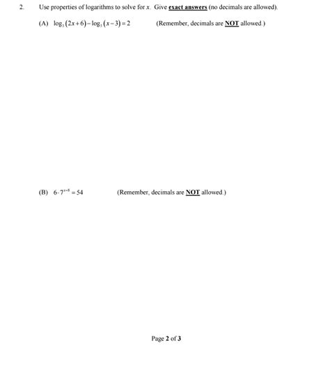 solved use properties of logarithms to solve for x ﻿give