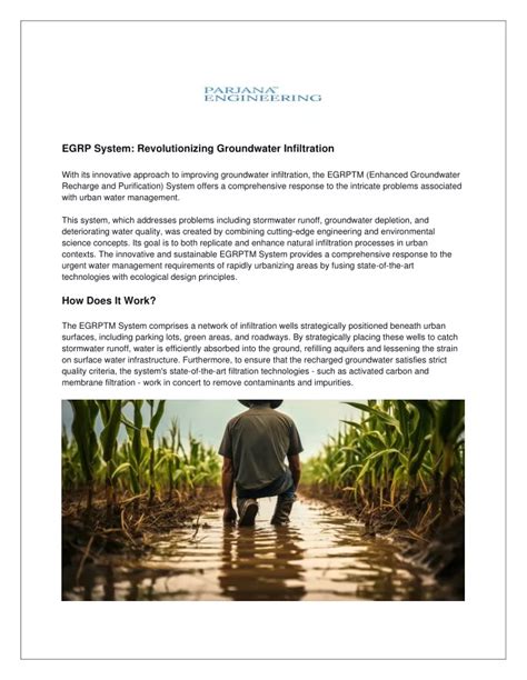 Ppt Revolutionizing Groundwater Infiltration By Parjana Engineering Powerpoint Presentation