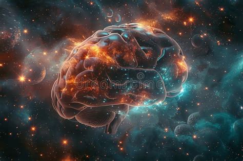 A Cosmic Brain Neurons Shaping Constellations In The Expansive Universe Of Neuroplasticity Stock