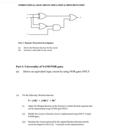 Solved Combinational Logic Circuit Simulation And