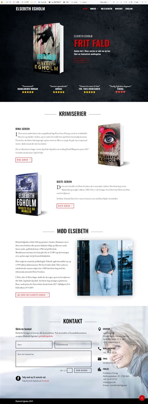 Forfatter Elsebeth Egholm • Authors Website Built With Divi Theme
