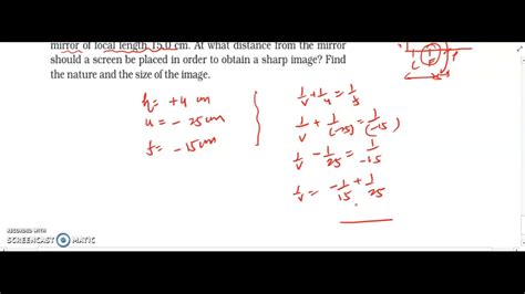 Mirror Formula Related Numerical Class 10 Youtube