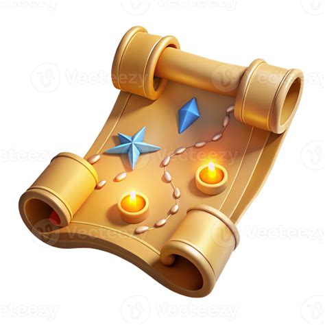 Magnificent Artistic 3d Scroll Map Illustration Professional 56606926 Png